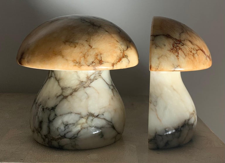 Vintage Italian ABF Marble Alabaster Bookends, 1960s at 1stDibs