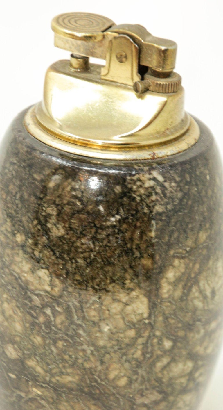Vintage Italian Alabaster Owl Table Lighter For Sale at 1stDibs