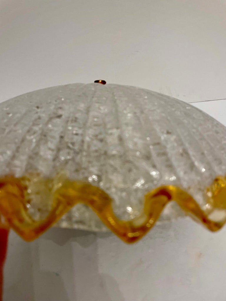 Vintage Italian Amber and Clear Murano Glass Semi Flush Mount ...