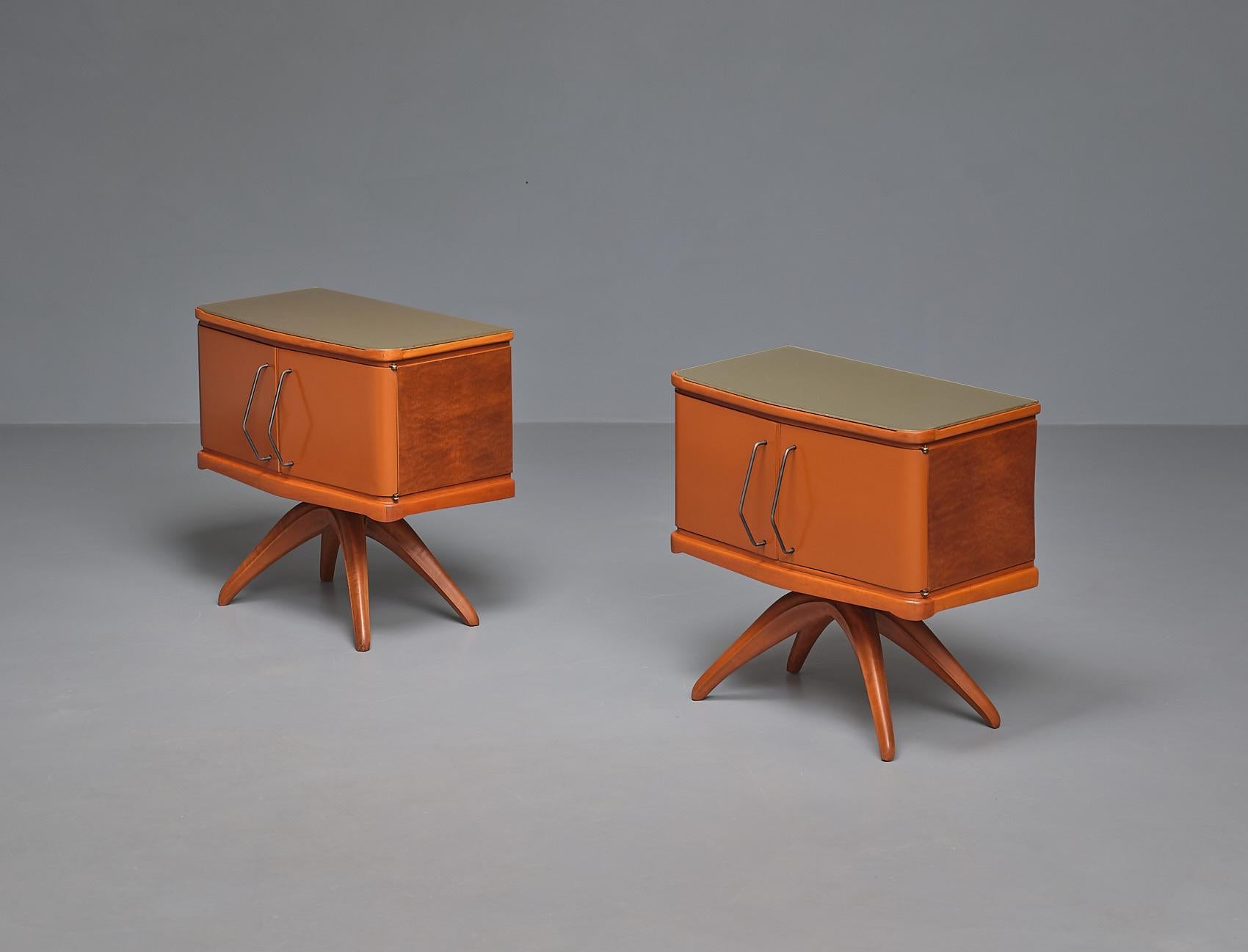 Vintage Italian Bedside Tables, 1950s Design, Restored by RETRO4M For ...