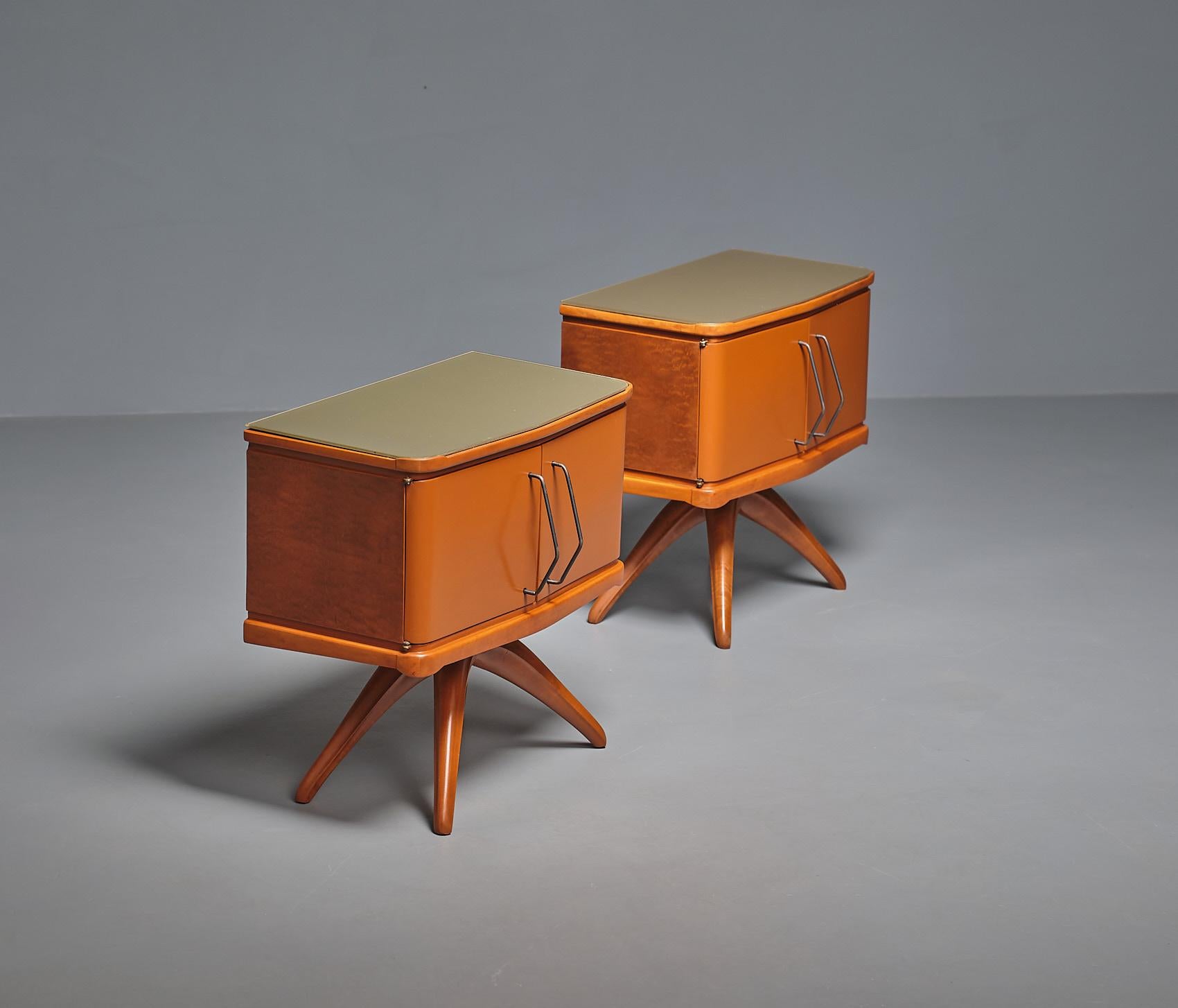 Vintage Italian Bedside Tables, 1950s Design, Restored by RETRO4M For ...