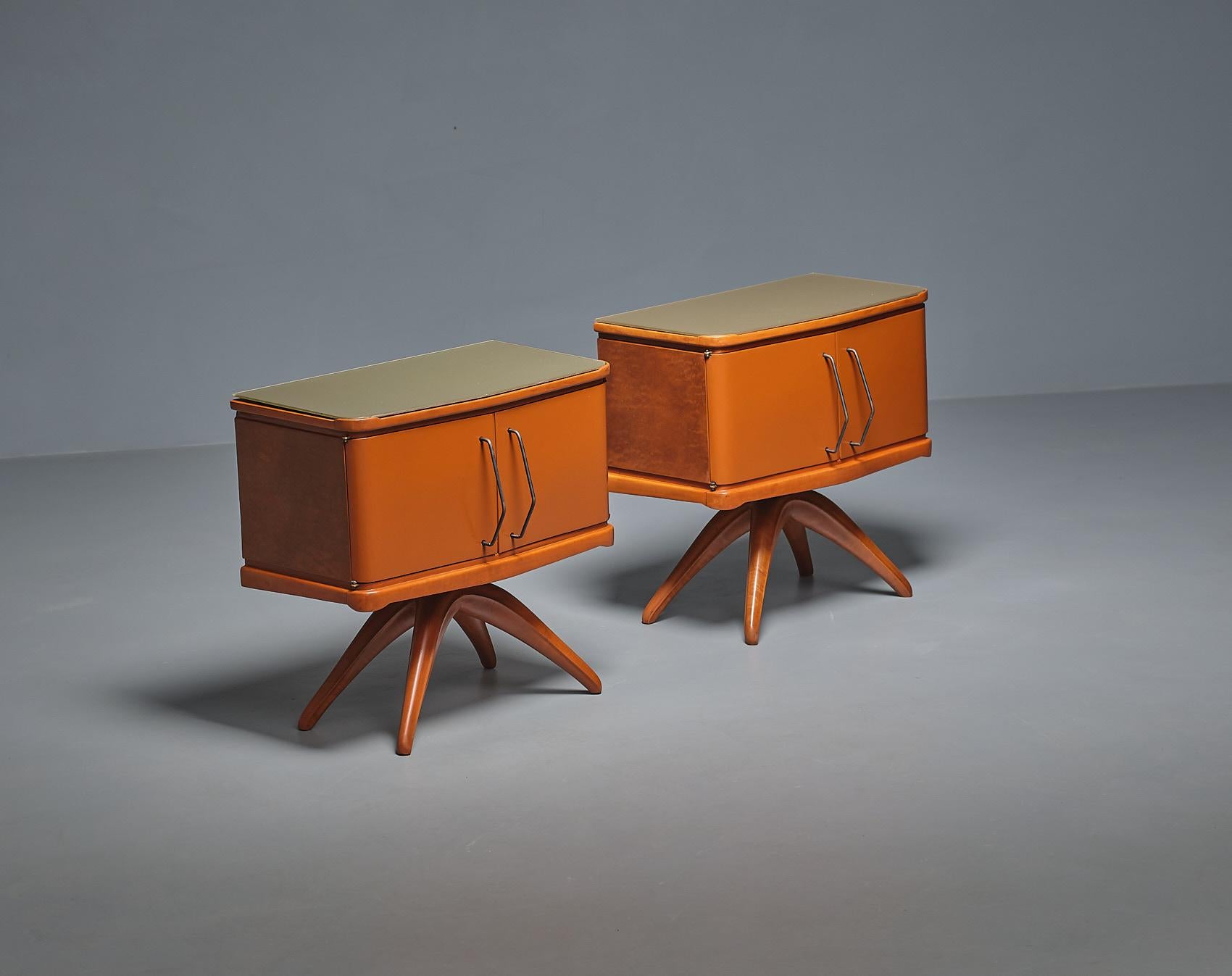 Vintage Italian Bedside Tables, 1950s Design, Restored by RETRO4M For ...