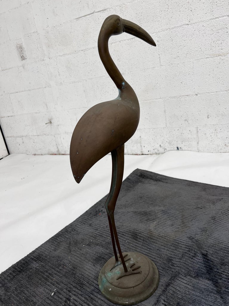 Vintage Italian Big Bronze Heron or Crane, 1970s For Sale at 1stDibs