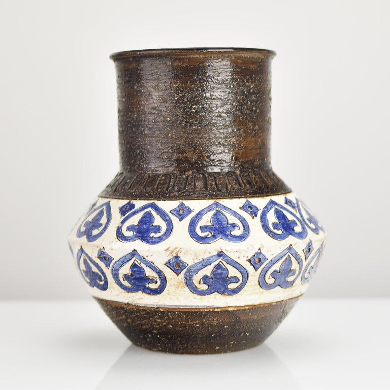 Vintage Italian Bitossi "Moroccan Hearts" Pottery Vase Design Aldo ...