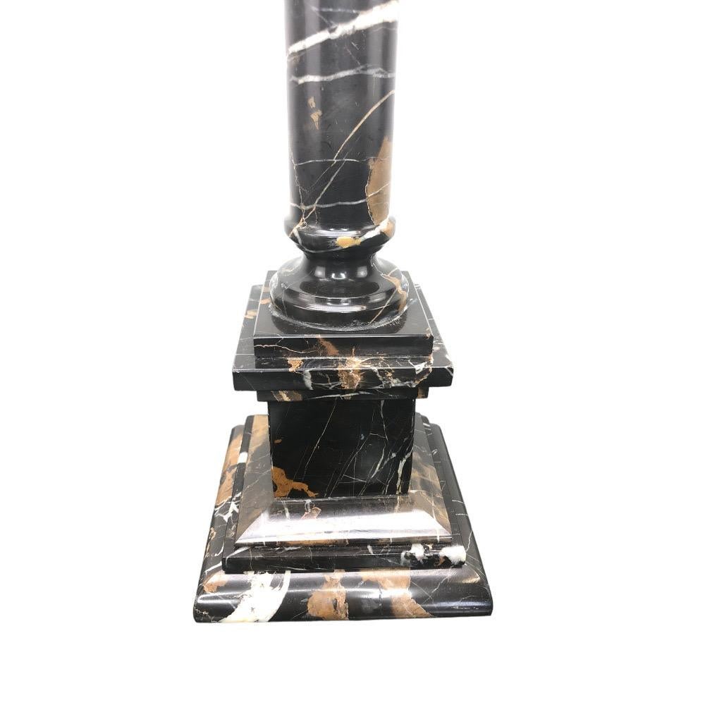 Vintage Italian Black Marble Column For Sale at 1stDibs
