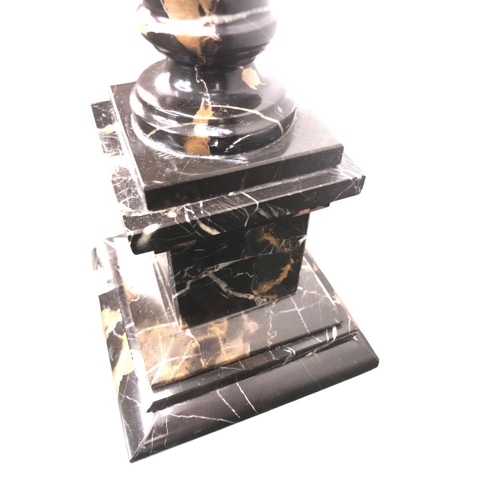 Vintage Italian Black Marble Column For Sale at 1stDibs