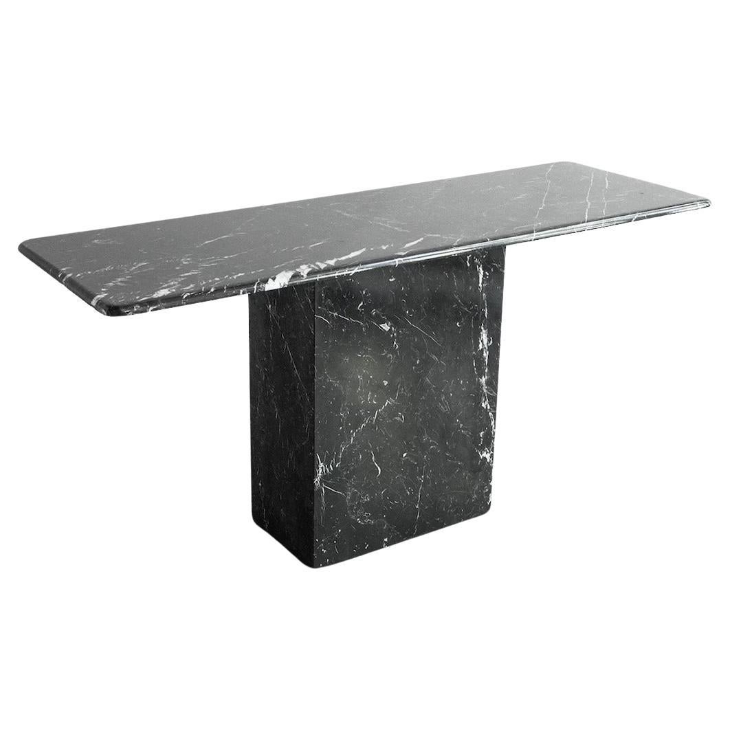 Vintage Italian Black Marble Console Sofa Table circa 1970s at 1stDibs