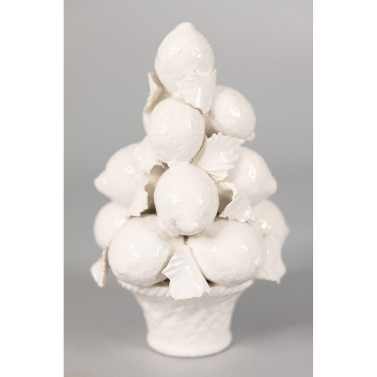 Vintage Italian Blanc de Chine Majolica Lemon Topiary at 1stDibs