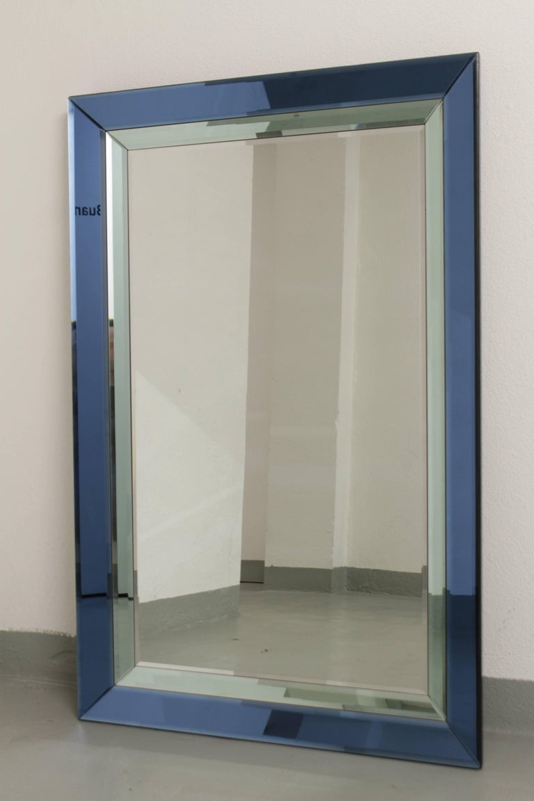 Vintage Italian Blue Glass Mirror and Console For Sale at 1stDibs ...