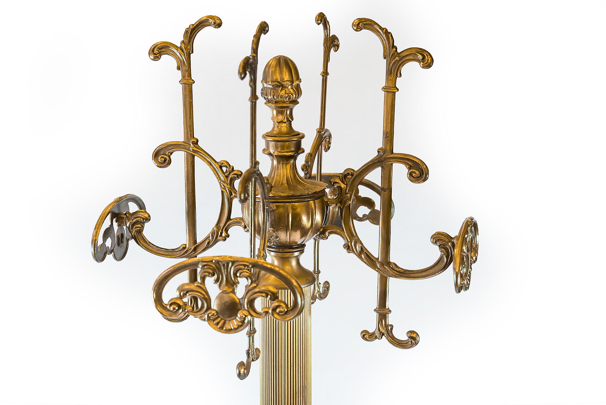 Vintage Italian Brass Coat Rack or Stand at 1stDibs | brass coat stand