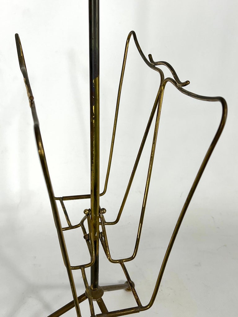 Vintage Italian Brass Magazine Rack from 50s For Sale at 1stDibs