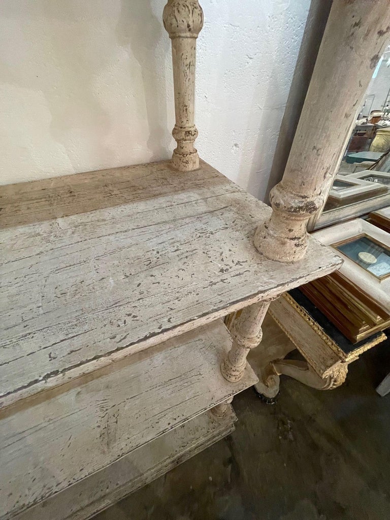 Vintage Italian Carved and Painted Display Shelf For Sale at 1stDibs