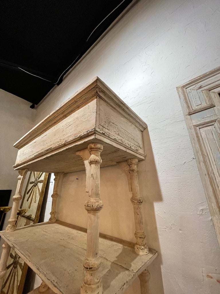 Vintage Italian Carved and Painted Display Shelf For Sale at 1stDibs