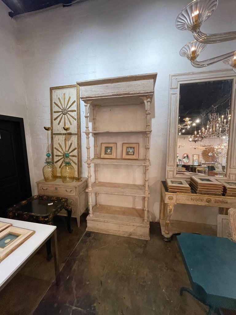 Vintage Italian Carved and Painted Display Shelf For Sale at 1stDibs