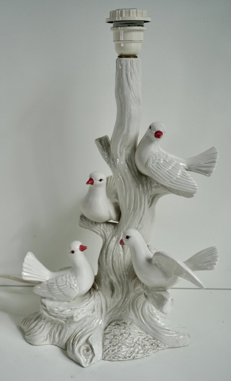 Vintage Italian Ceramic Bird Table Lamp with Doves, 1960s For Sale at ...