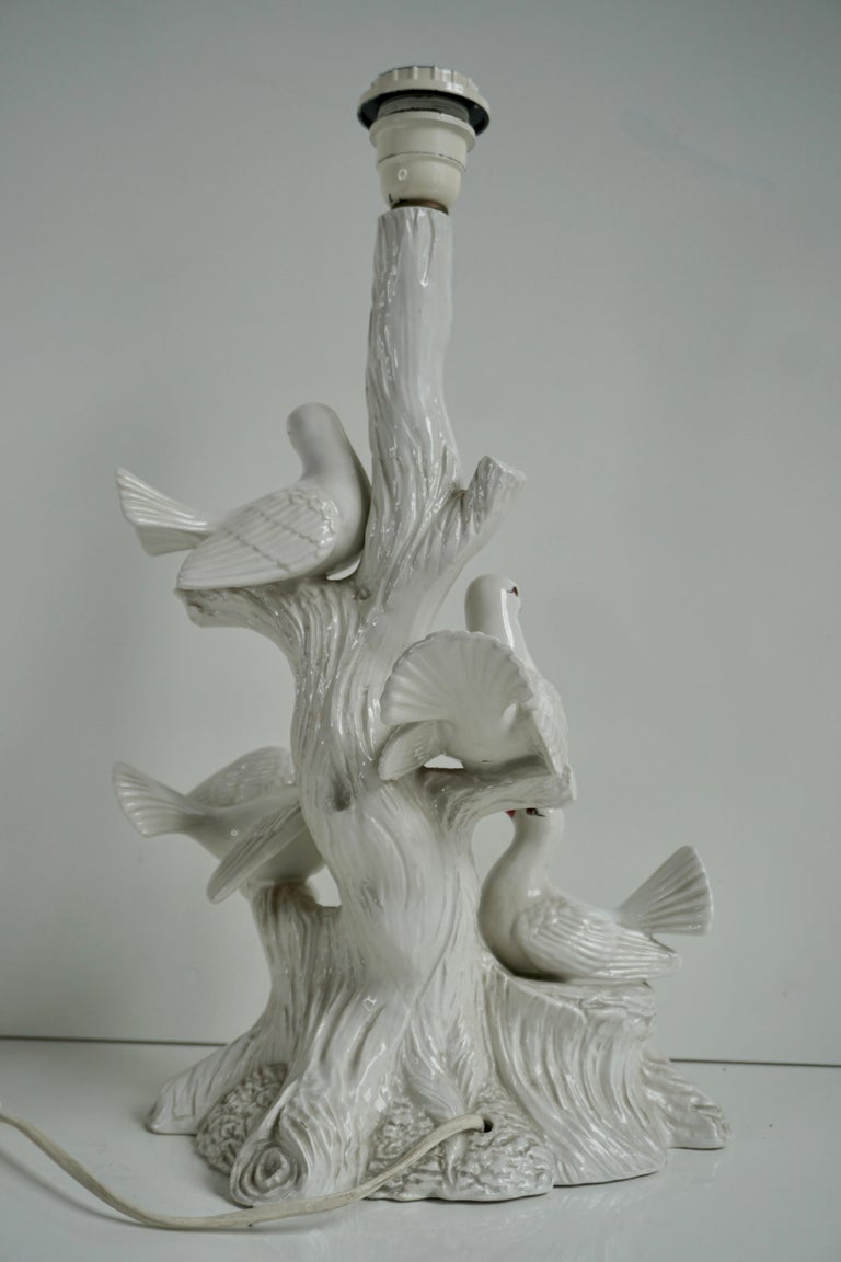 Vintage Italian Ceramic Bird Table Lamp with Doves, 1960s For Sale at ...