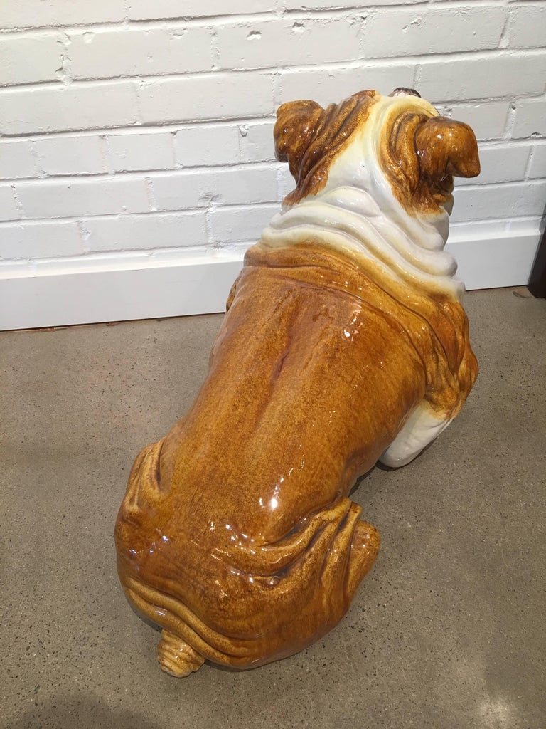Vintage Italian Ceramic Bulldog Sculpture at 1stDibs