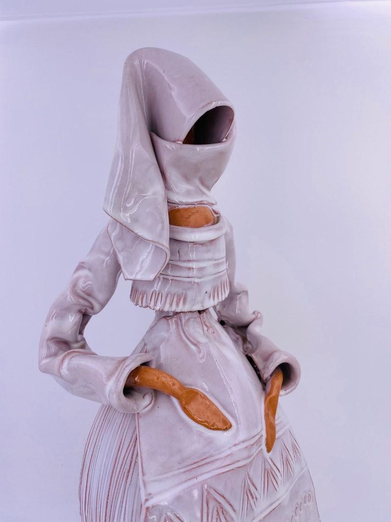 Vintage Italian Ceramic Maiden Sculpture at 1stDibs