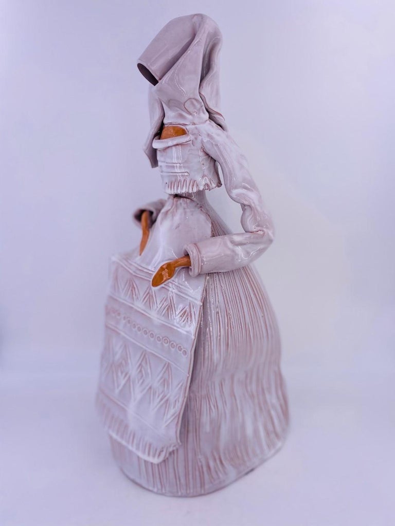 Vintage Italian Ceramic Maiden Sculpture at 1stDibs