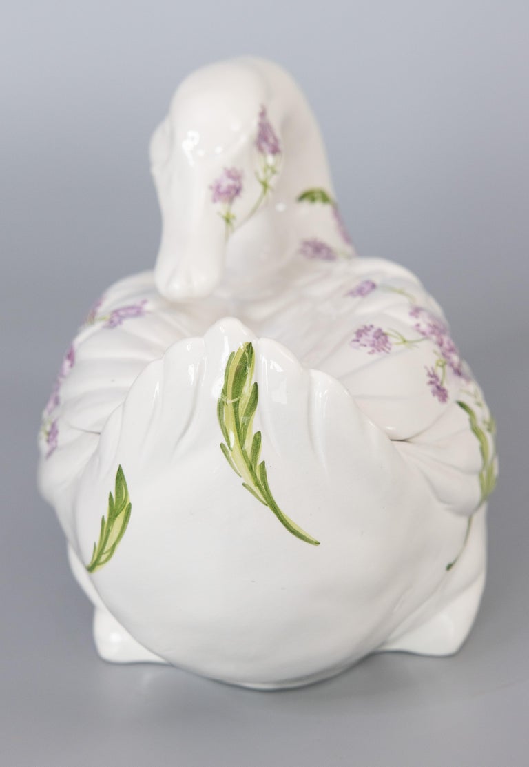 Vintage Italian Ceramic Swan Soup Tureen For Sale at 1stDibs