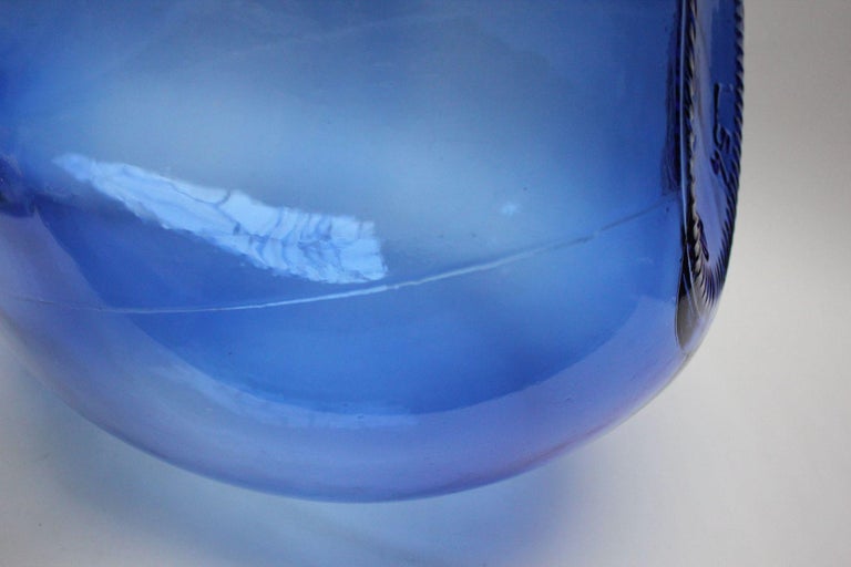 Vintage Italian Cobalt Blue Glass Demijohn / Carboy For Sale at 1stDibs