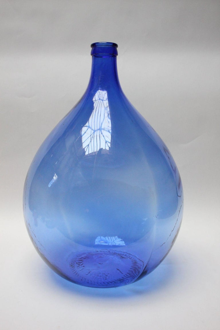 Vintage Italian Cobalt Blue Glass Demijohn / Carboy For Sale at 1stDibs