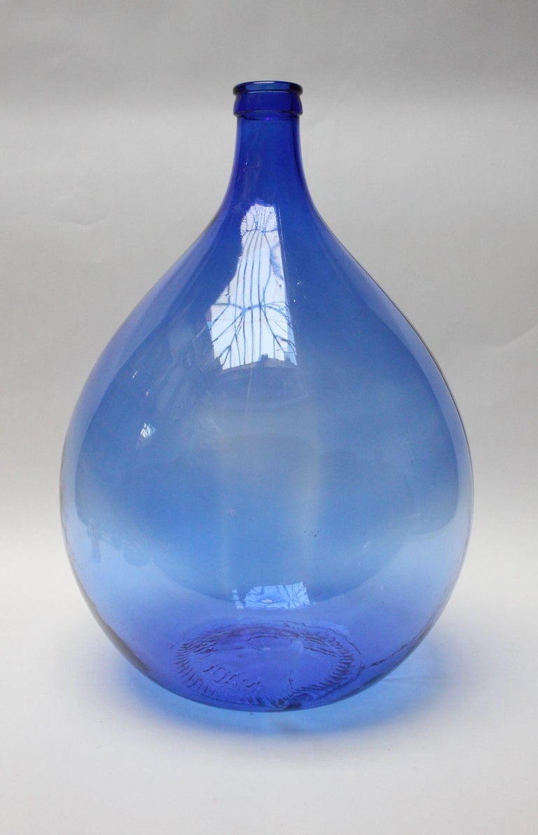 Vintage Italian Cobalt Blue Glass Demijohn / Carboy For Sale at 1stDibs