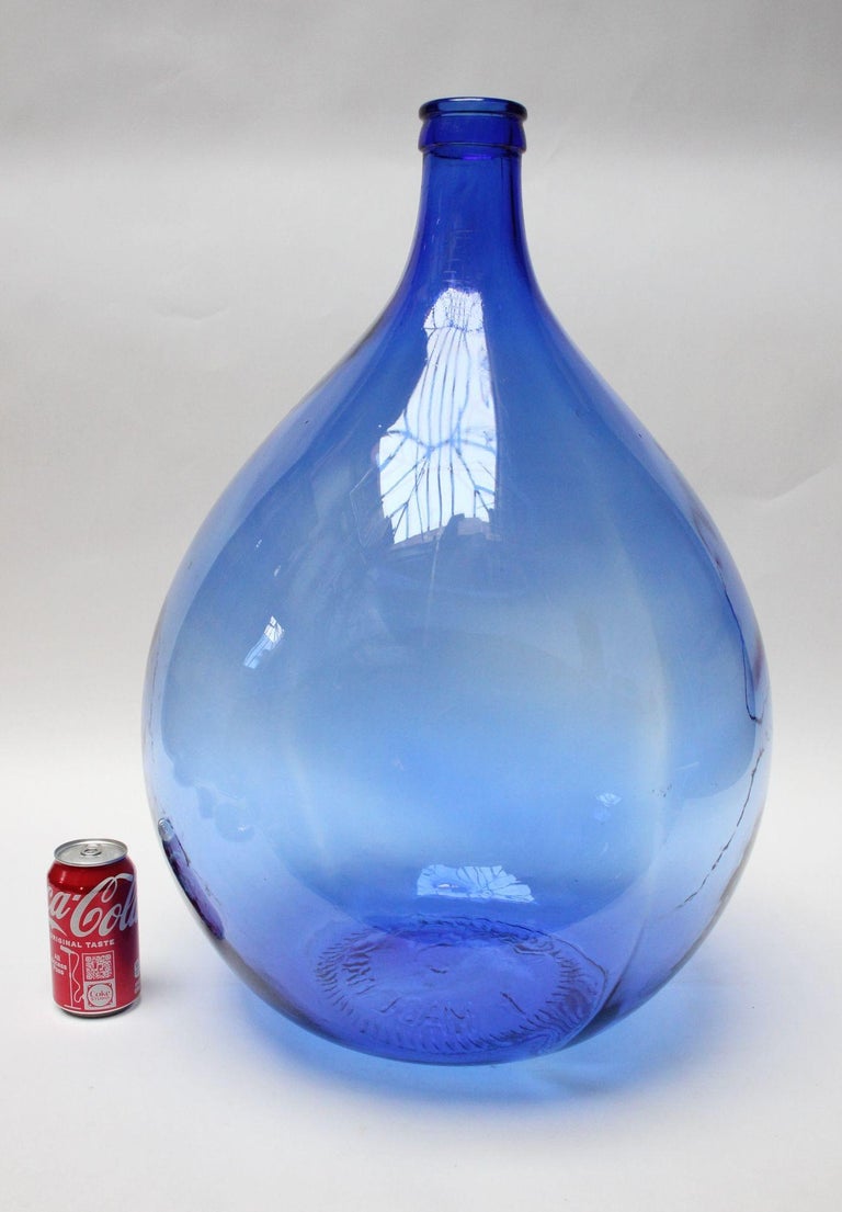Vintage Italian Cobalt Blue Glass Demijohn / Carboy For Sale at 1stDibs
