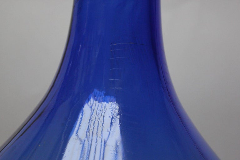 Vintage Italian Cobalt Blue Glass Demijohn / Carboy For Sale at 1stDibs