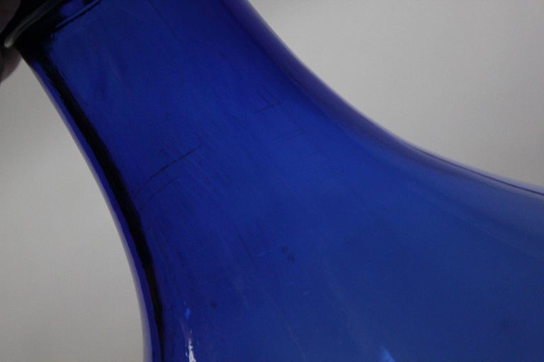 Vintage Italian Cobalt Blue Glass Demijohn / Carboy For Sale at 1stDibs