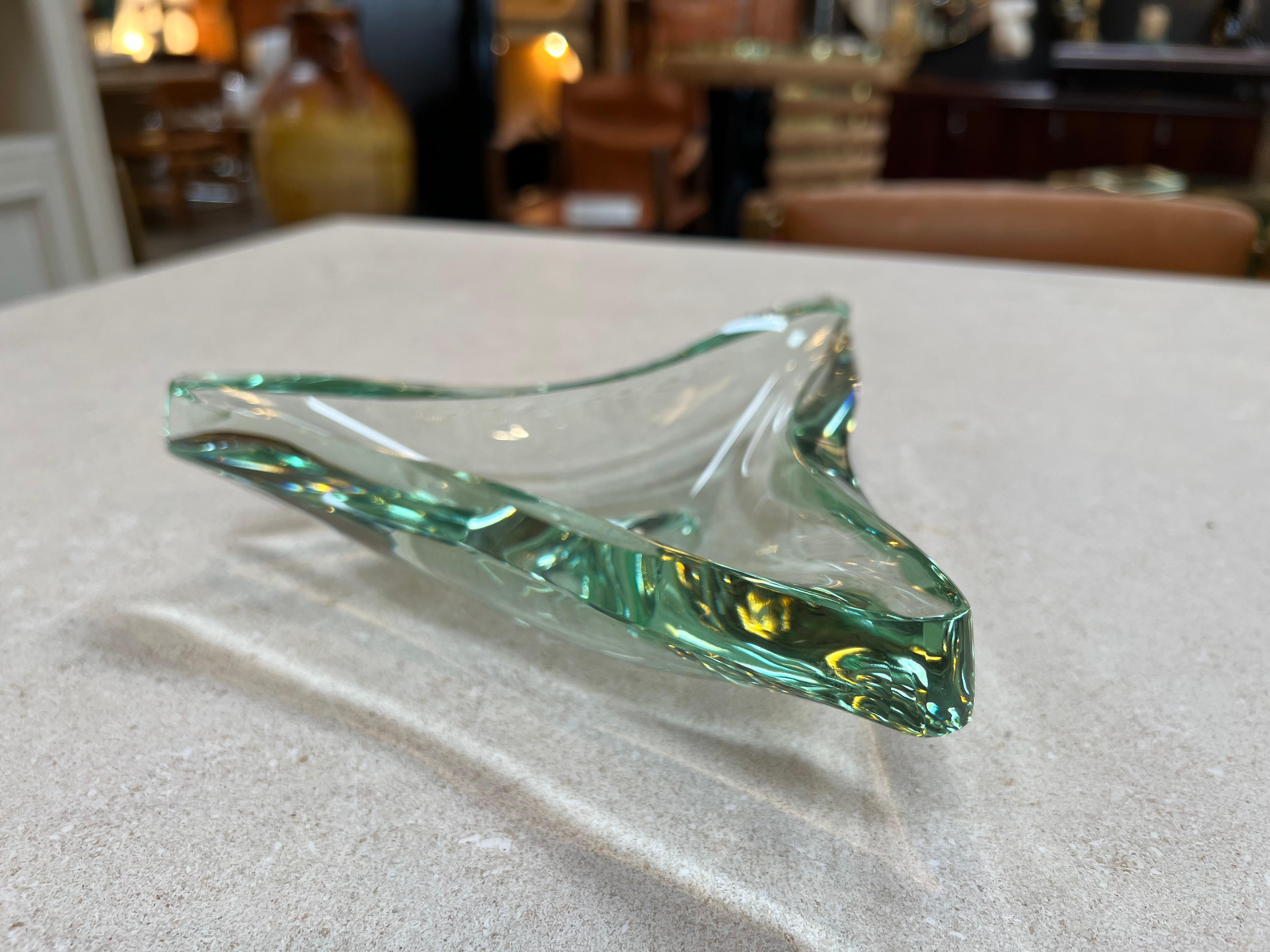 Vintage Italian Crystal Ashtray By Fontana Arte 1960s For Sale at 1stDibs