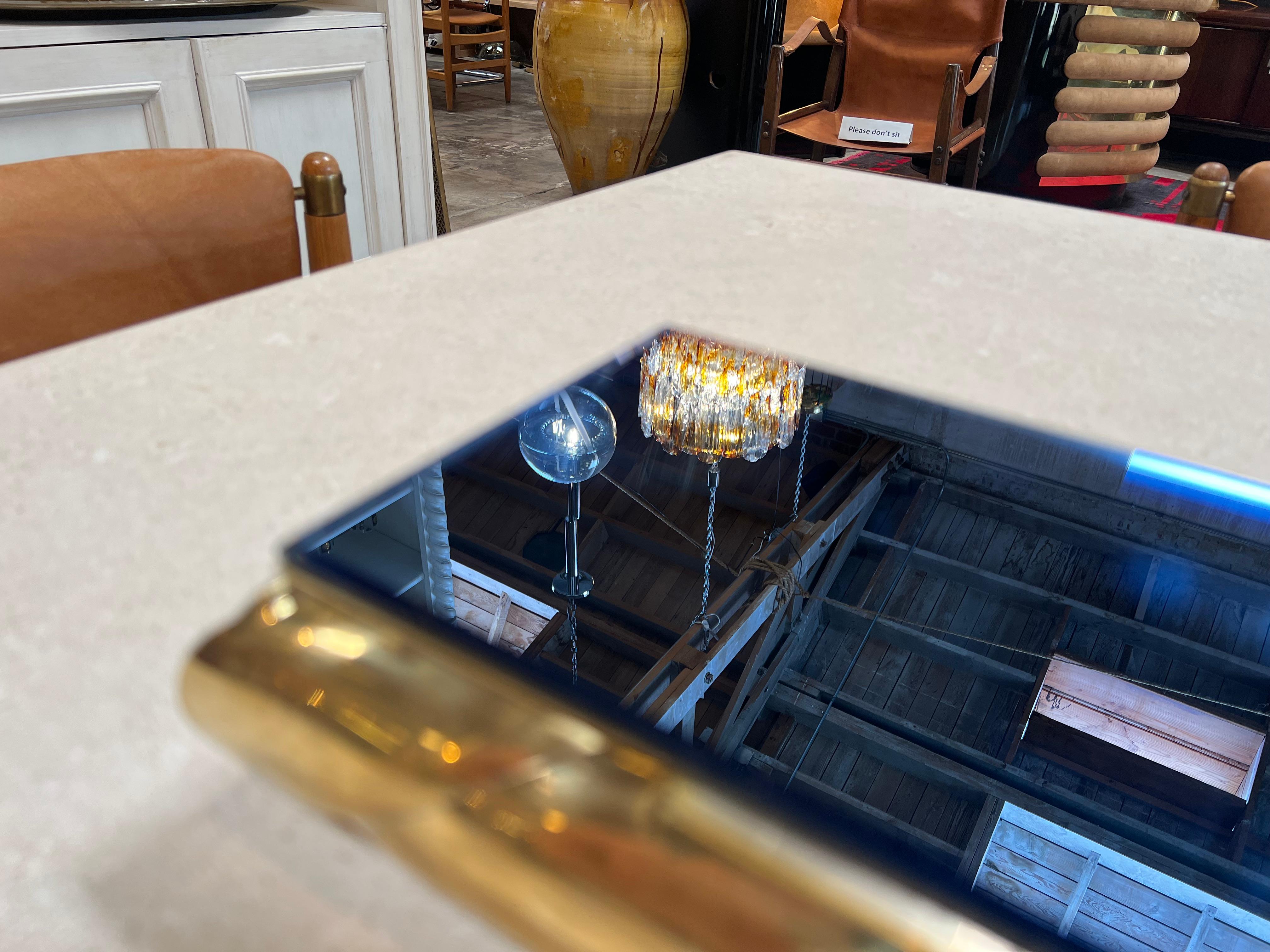 Vintage Italian Decorative Blue and Brass Box 1980s For Sale at 1stDibs