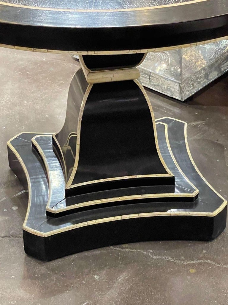 Vintage Italian Ebonized Oak and Bone Inlaid Center Table For Sale at ...