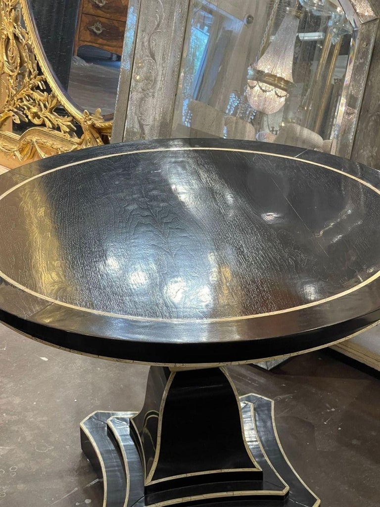 Vintage Italian Ebonized Oak and Bone Inlaid Center Table For Sale at ...