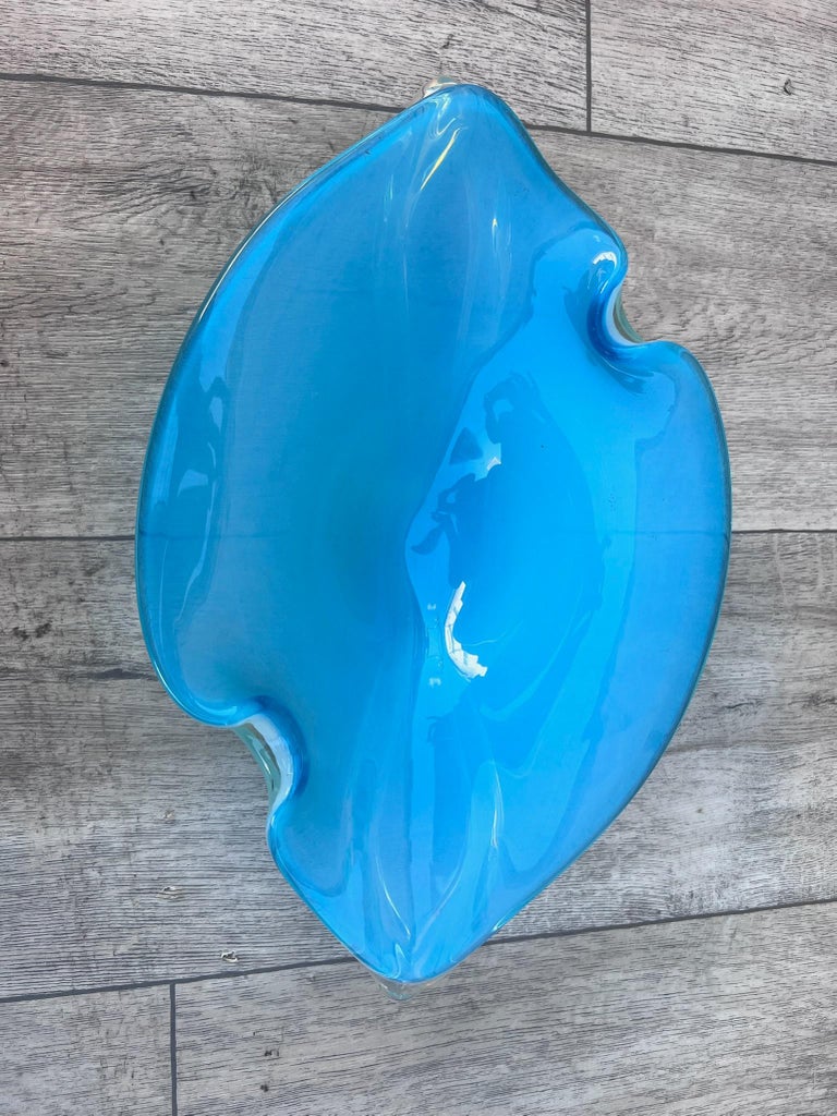 Vintage Italian Eye Shaped Glass Dish Plate Bowl Vase For Sale at 1stDibs