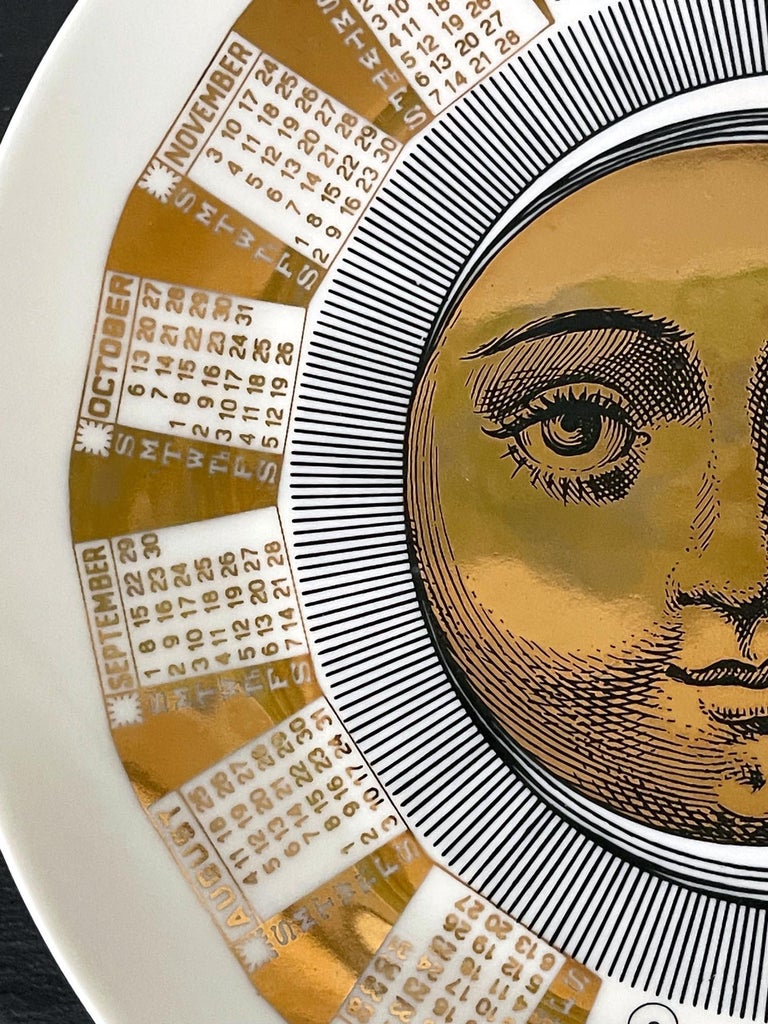 Vintage Italian Fornasetti Calendar Porcelain Plate, 1968 For Sale at 1stDibs