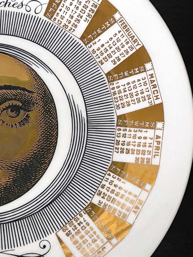 Vintage Italian Fornasetti Calendar Porcelain Plate, 1968 For Sale at 1stDibs