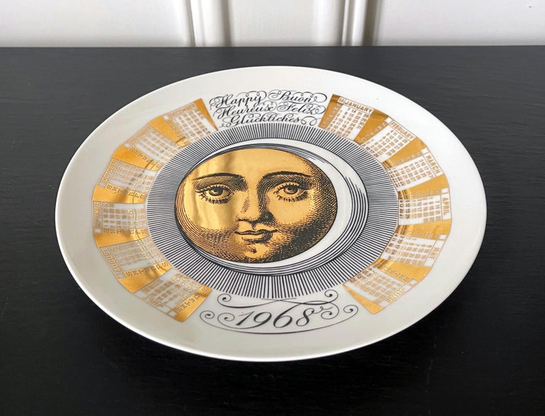 Vintage Italian Fornasetti Calendar Porcelain Plate, 1968 For Sale at 1stDibs