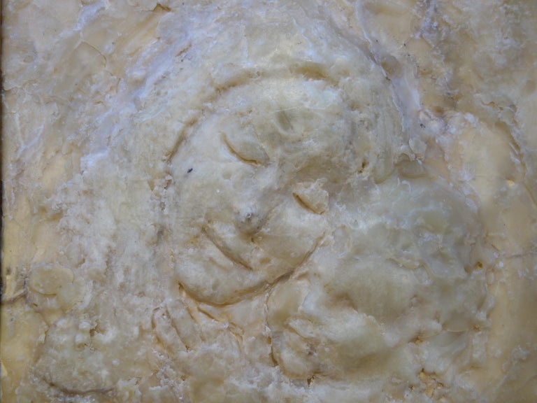 Vintage Italian Framed High Relief Wax Art Form of Madonna and Child ...