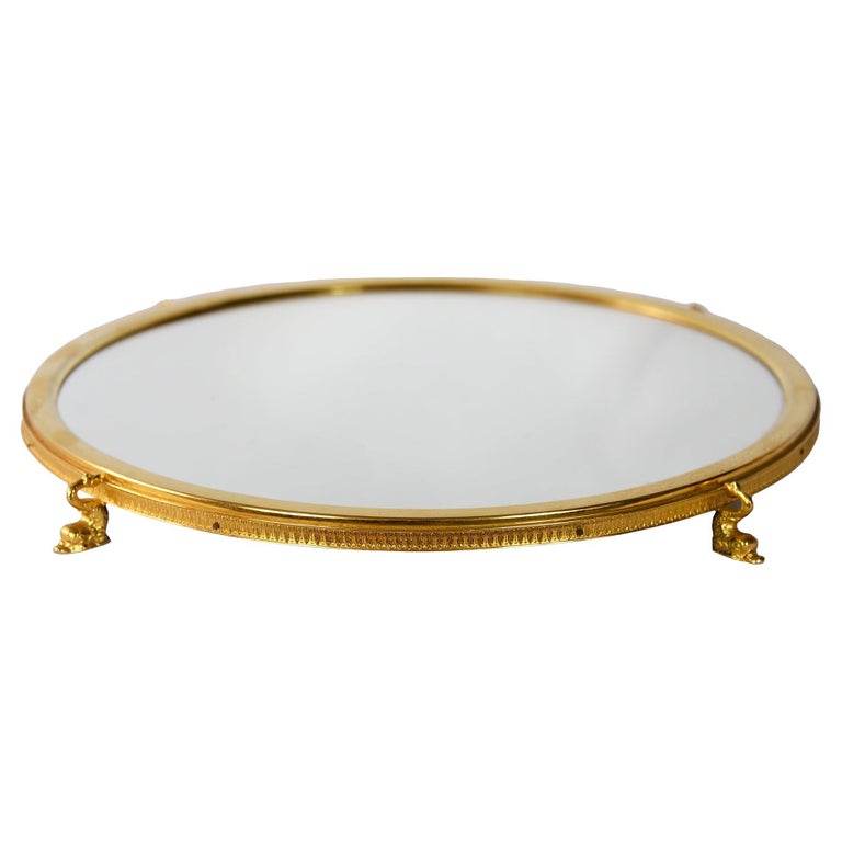 Vintage Italian Gilt Mirrored Tray For Sale at 1stDibs