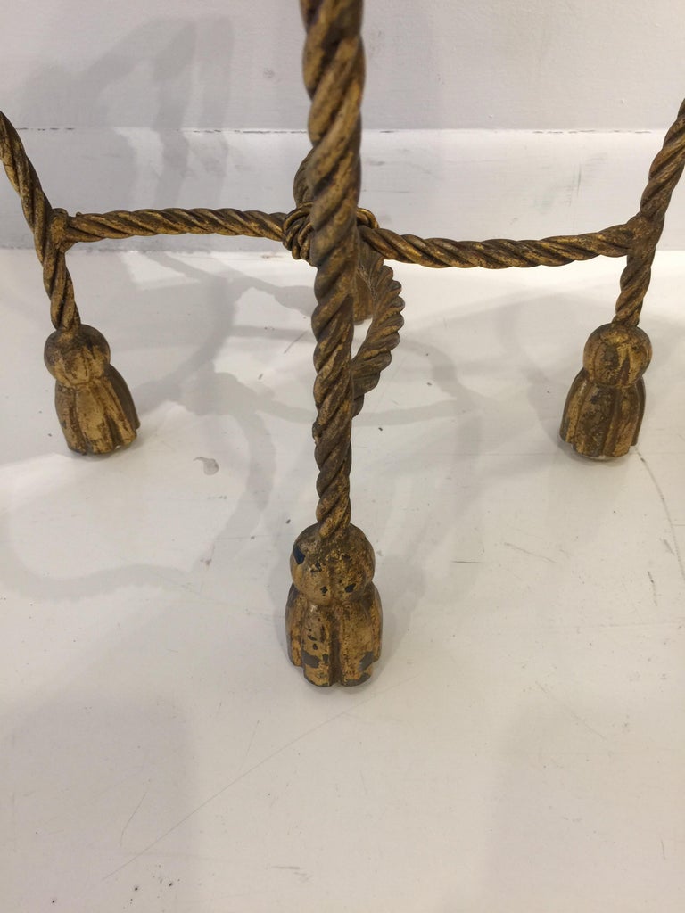 Vintage Italian Gilt Rope and Tassel Boudoir Stool in Millenium Pink ...