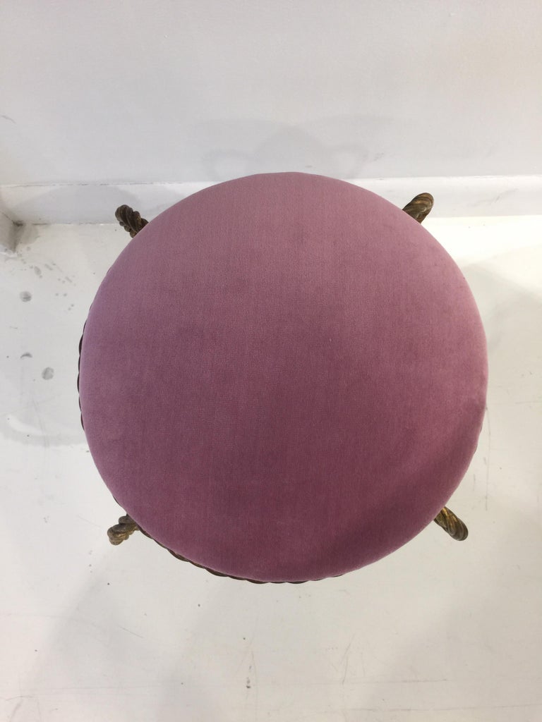 Vintage Italian Gilt Rope and Tassel Boudoir Stool in Millenium Pink ...