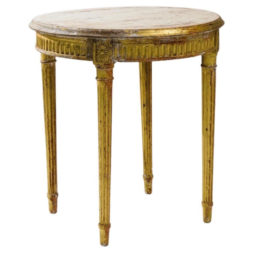 Vintage Italian Giltwood Side Table For Sale at 1stDibs