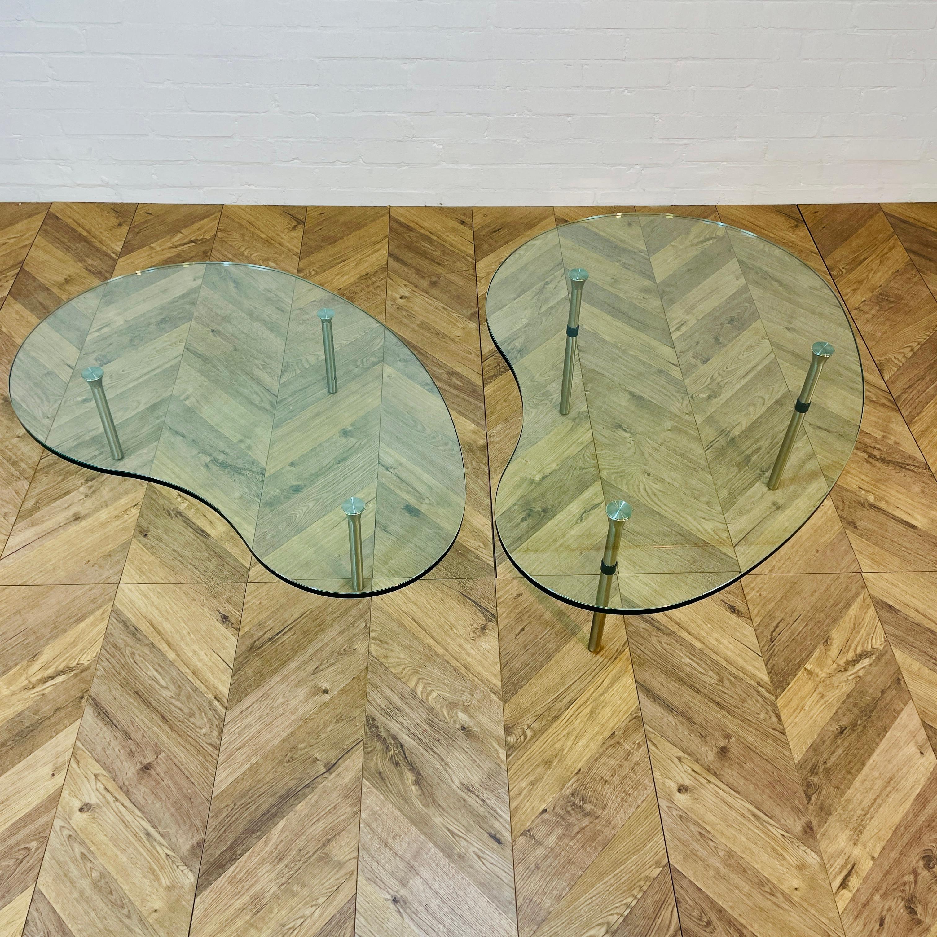 Vintage Italian Glass + Chrome Coffee Tables by Enzo Mari for Zanotta ...