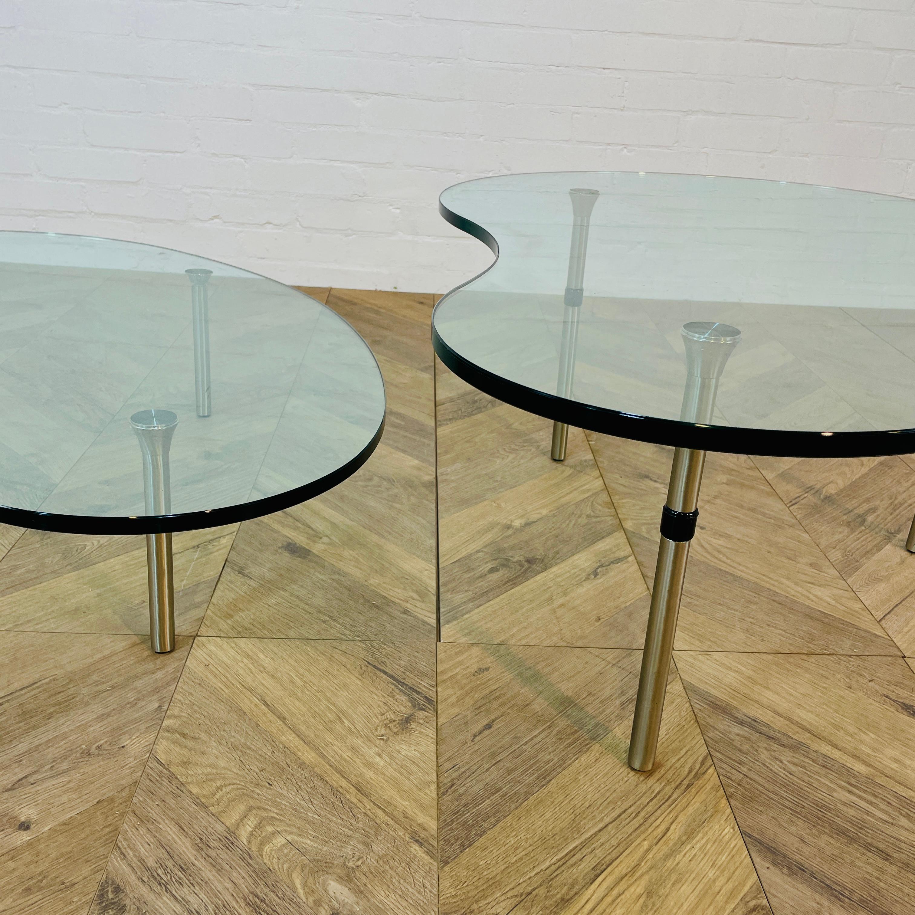 Vintage Italian Glass + Chrome Coffee Tables by Enzo Mari for Zanotta ...