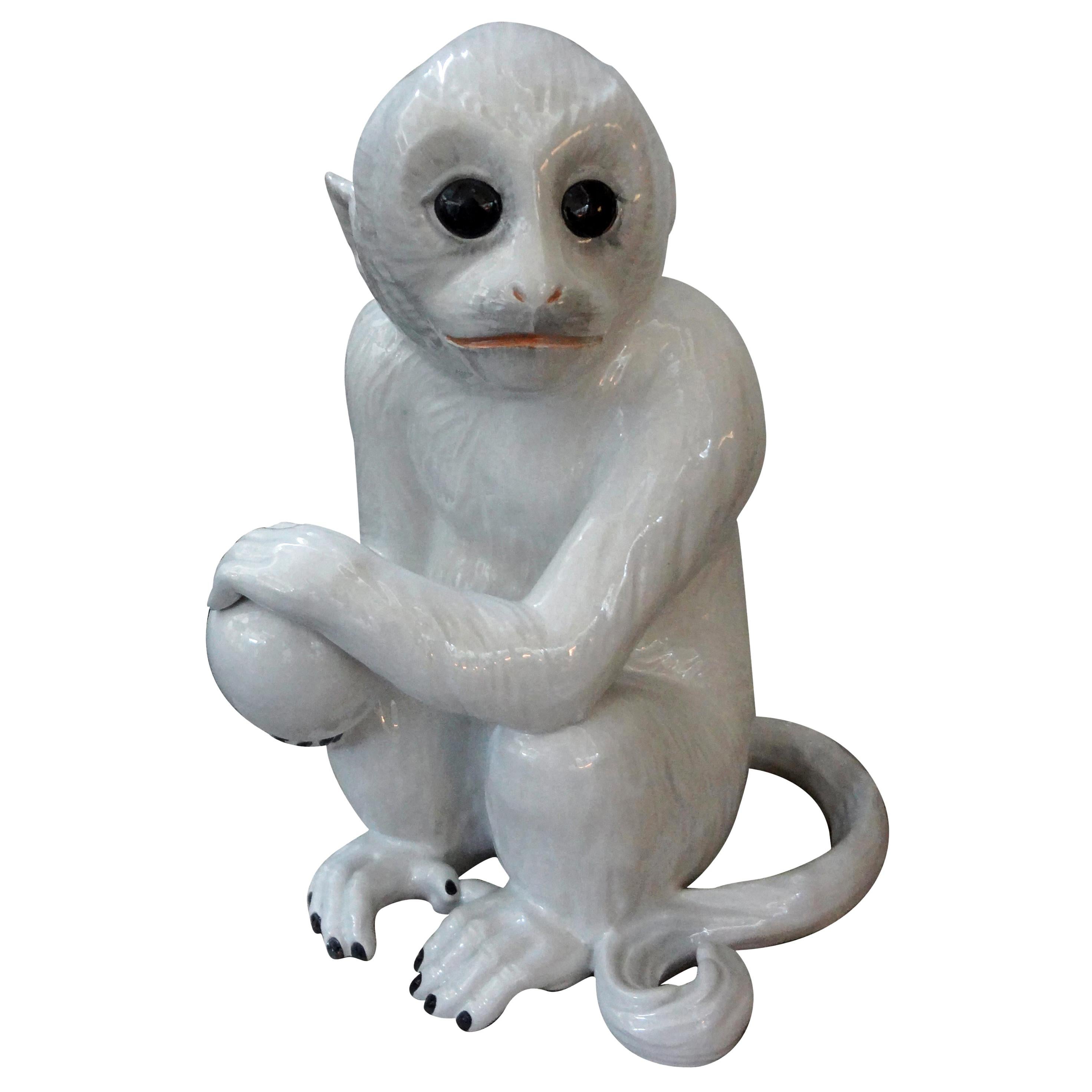 Vintage Italian Glazed Pottery Monkey at 1stdibs
