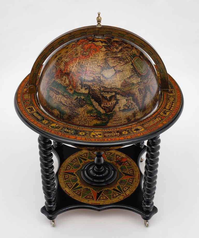 Vintage Italian Globe Bar Cart at 1stDibs