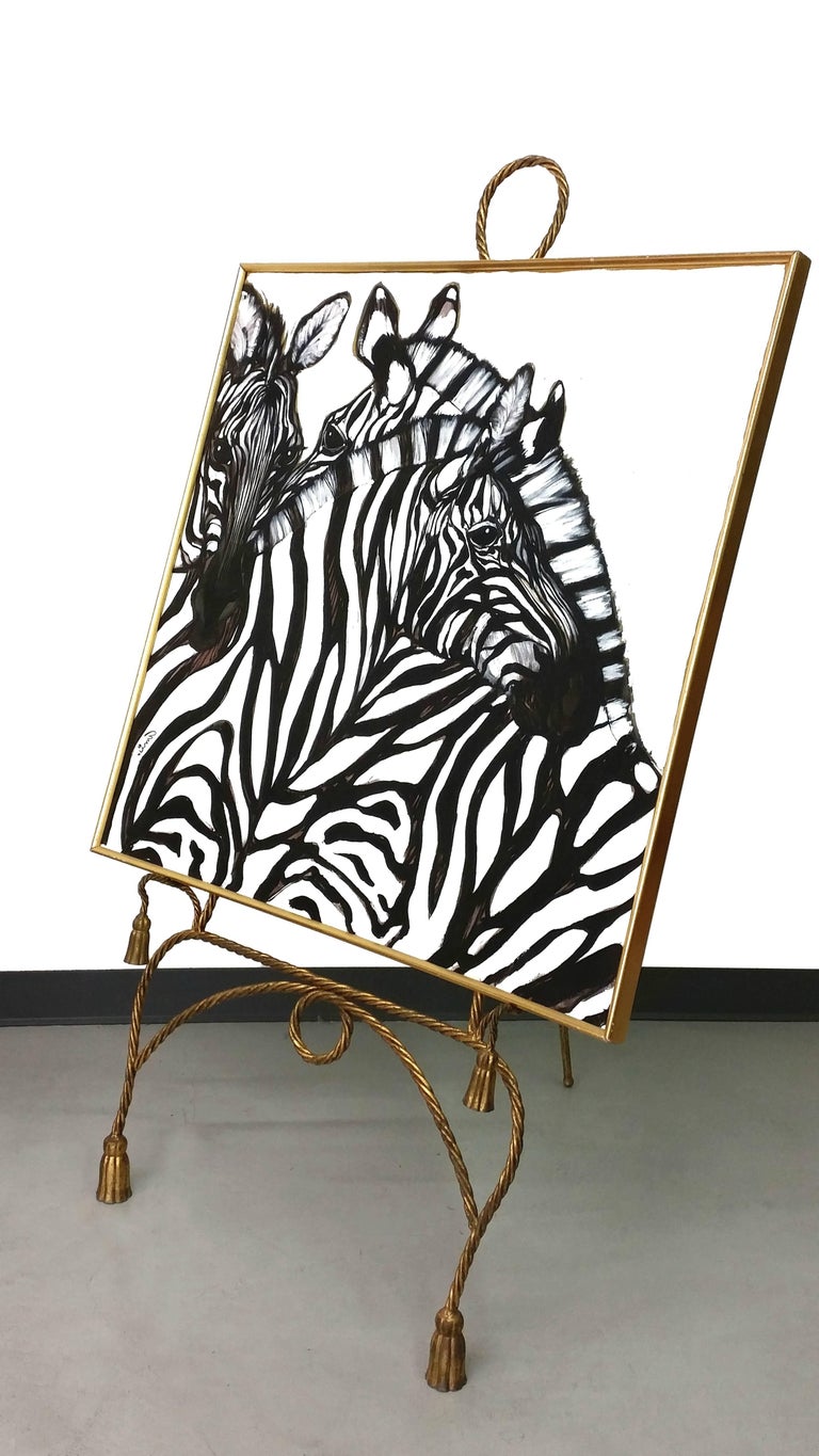 Vintage Italian Gold Gilt Metal Rope and Tassel Easel For Sale at 1stDibs