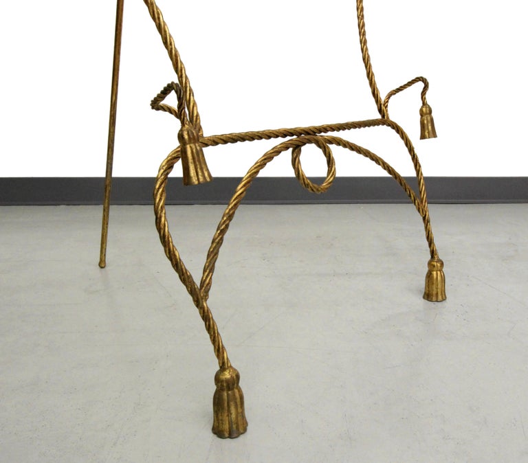 Vintage Italian Gold Gilt Metal Rope and Tassel Easel For Sale at 1stDibs