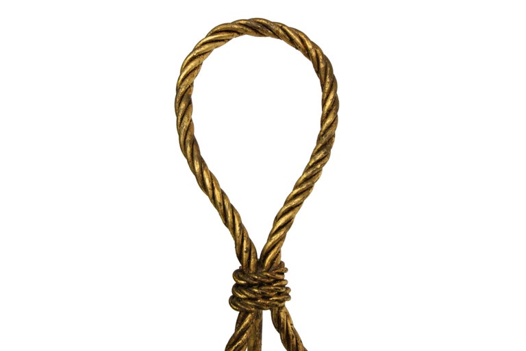 Vintage Italian Gold Gilt Metal Rope and Tassel Easel For Sale at 1stDibs